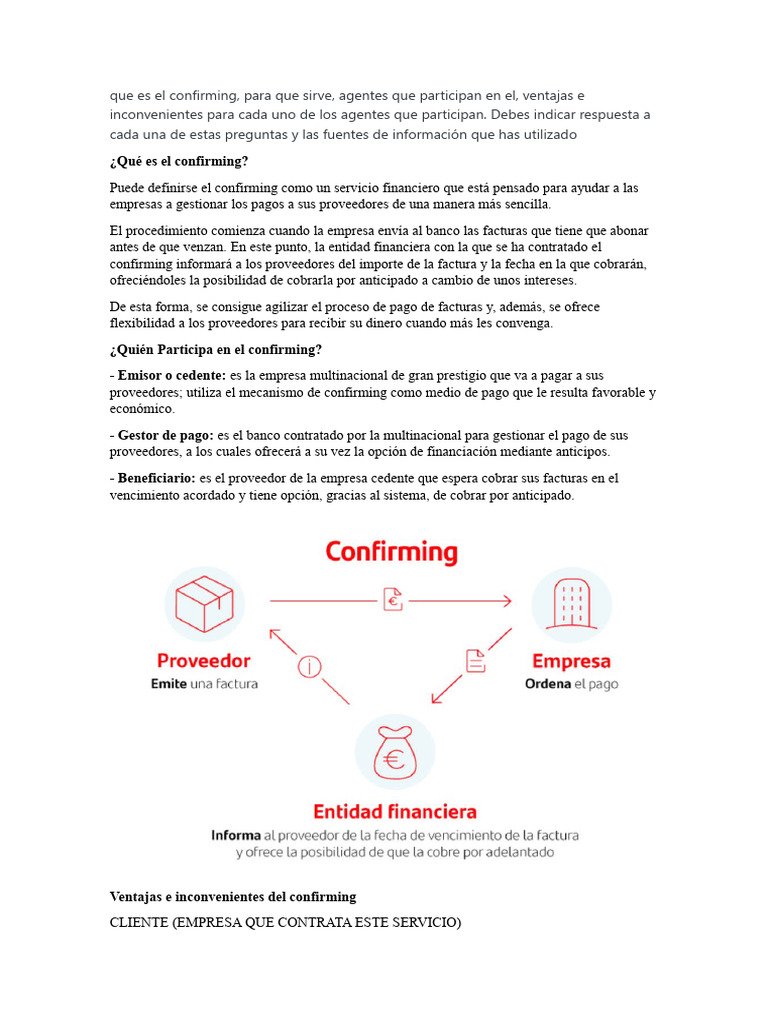 confirming | PDF | Bancos | Negocios económicos