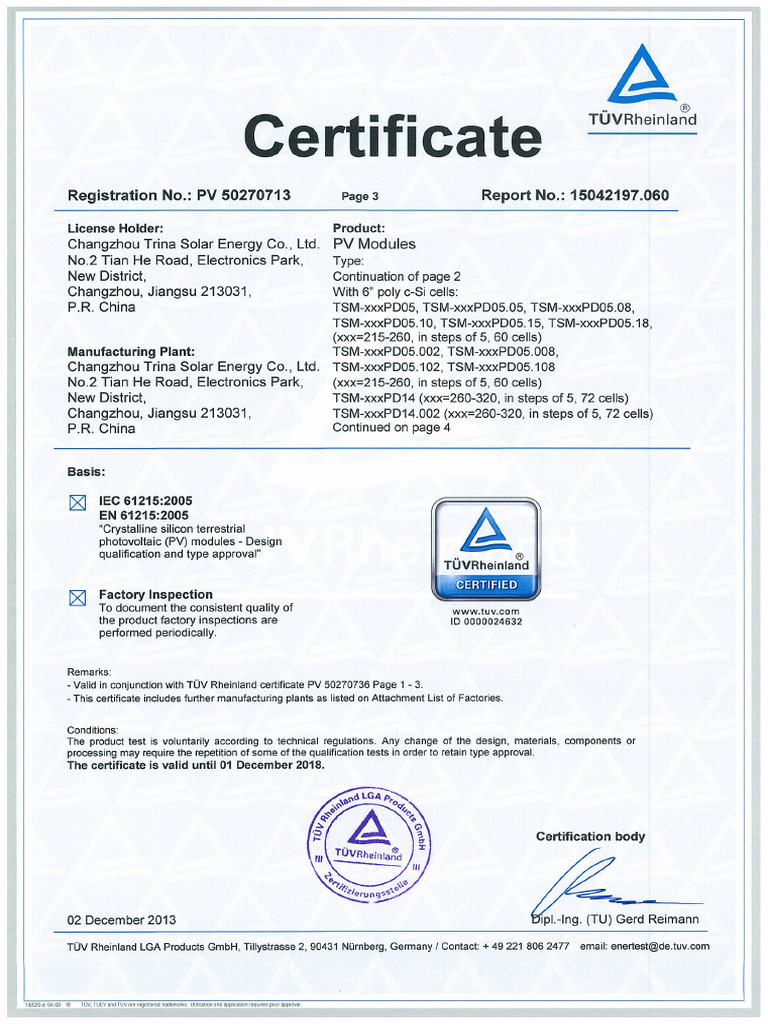 1.IEC 61215 ALLMAX&TALLMAX | PDF