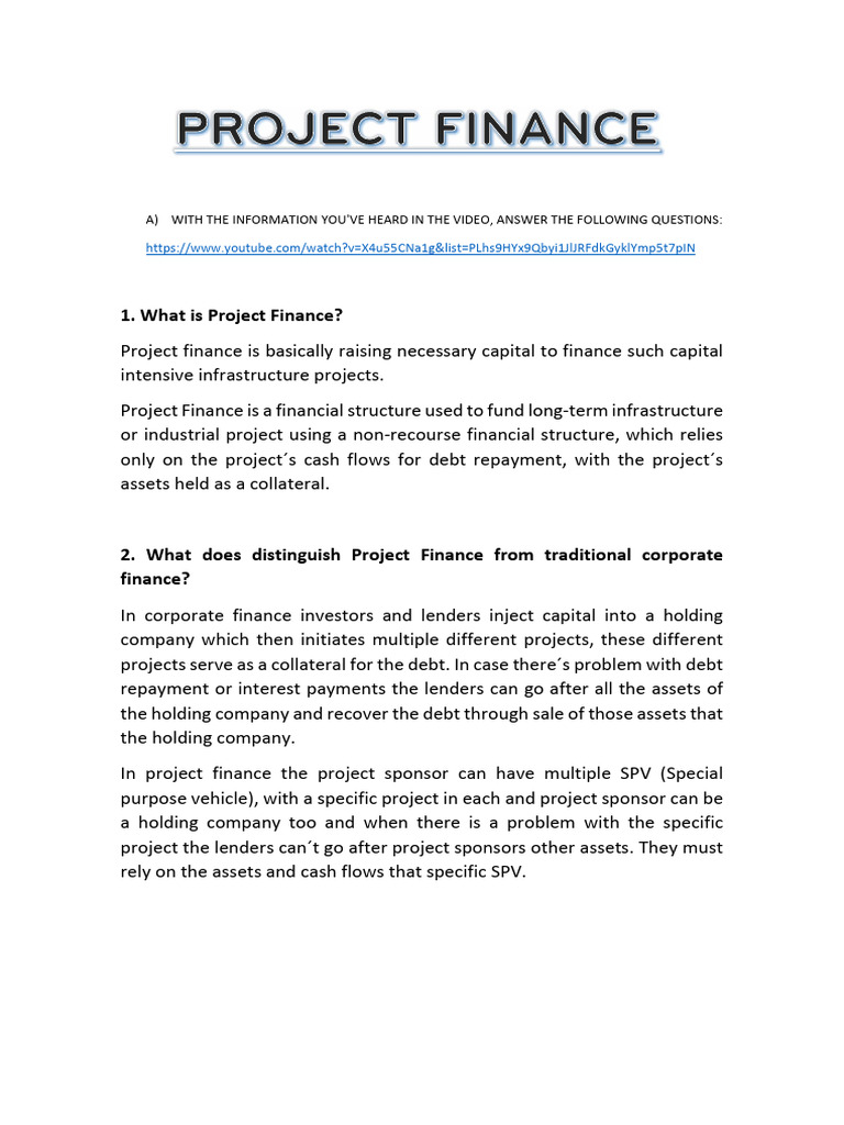 Project Finance | Download Free PDF | Project Finance | Infrastructure