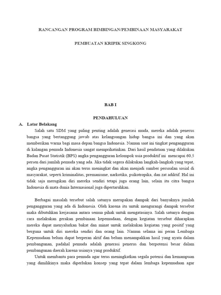 Contoh Program Kripik Pisang | PDF | Karier & Perkembangan | Ilmu Sosial