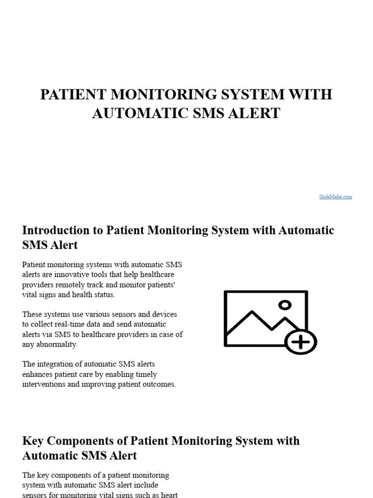 Patient Monitoring System With Automatic SMS Alert | PDF | Monitoring ...