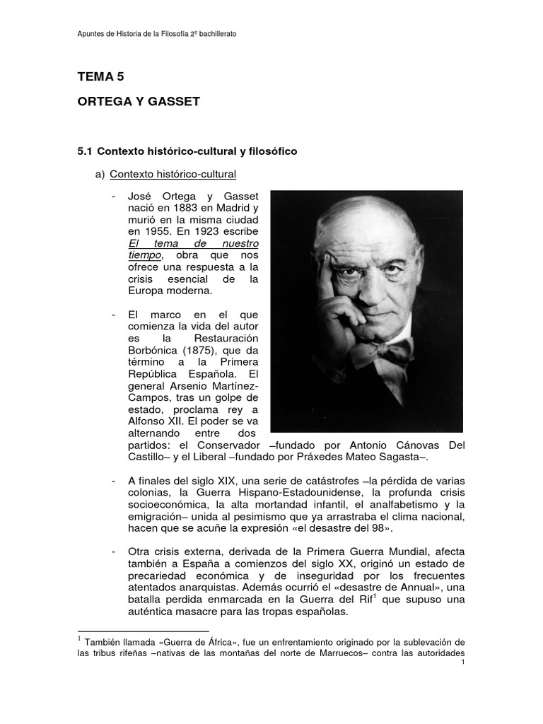 Contexto de Ortega y Gasset en Filosofía | PDF | Verdad | Fenomenología ...