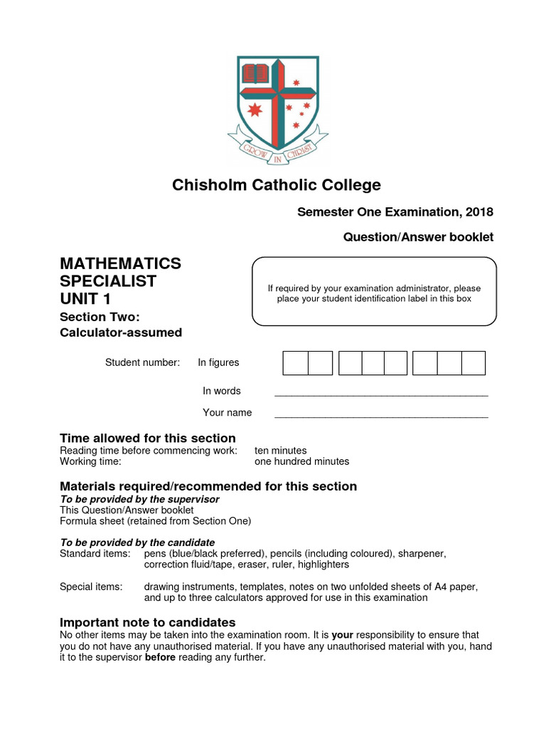 Waep 2018 Yr11 Spec U1 S2 | PDF | Euclidean Geometry | Elementary Geometry
