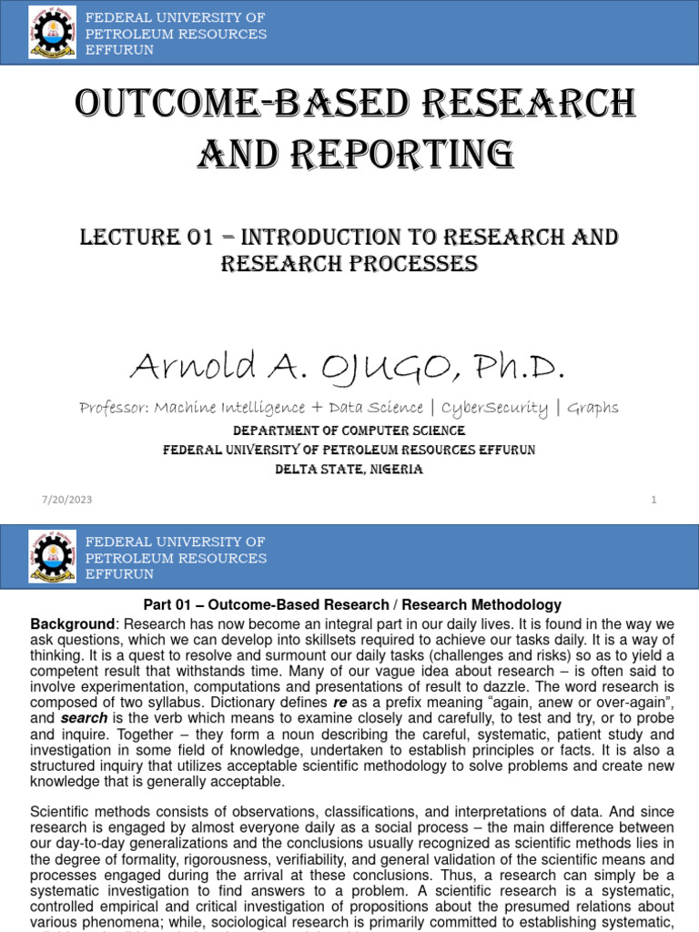 Lecture 01 - Introduction - 054237 | PDF | Methodology | Quantitative Research
