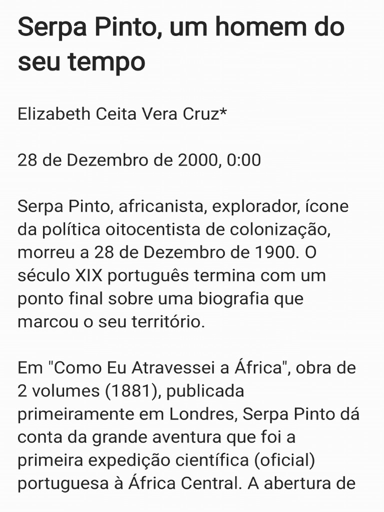 Serpa Pinto | PDF