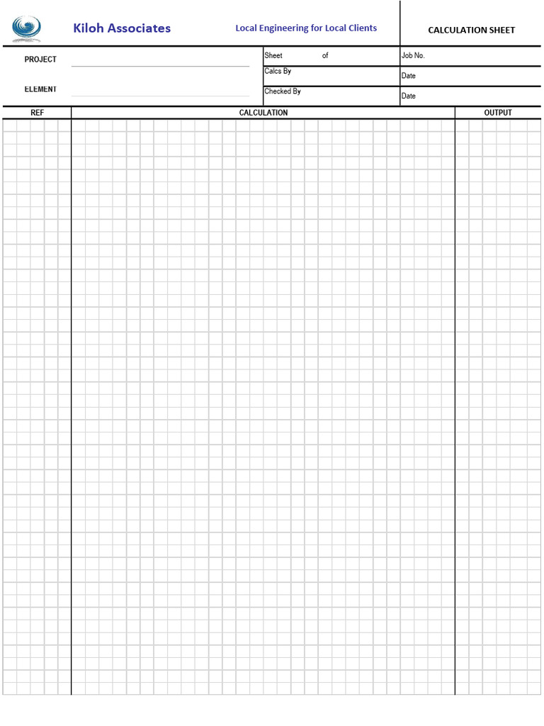Calculation Sheet | PDF