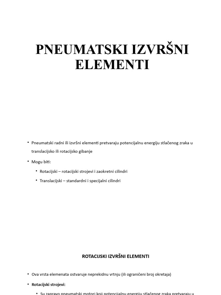 Pneumatski Izvršni Elementi | PDF