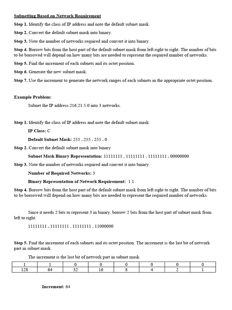 Subnetting | PDF | Ip Address | Internet Protocols