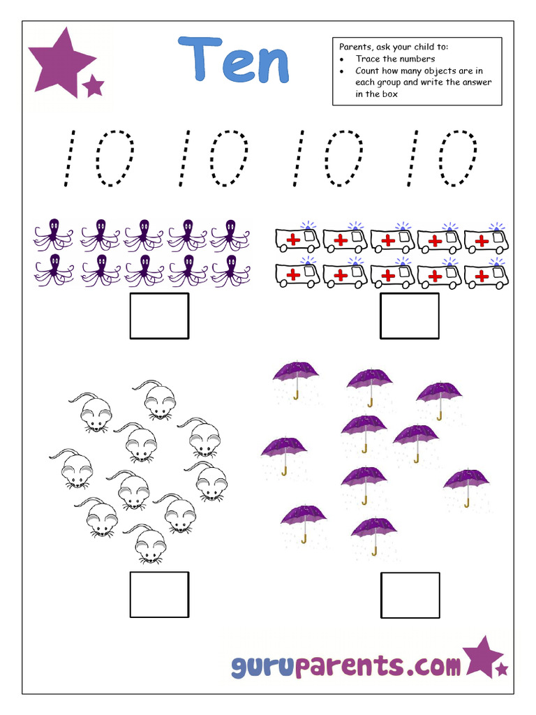 Preschool Number 10 Worksheet | PDF | Wellness | Career & Growth