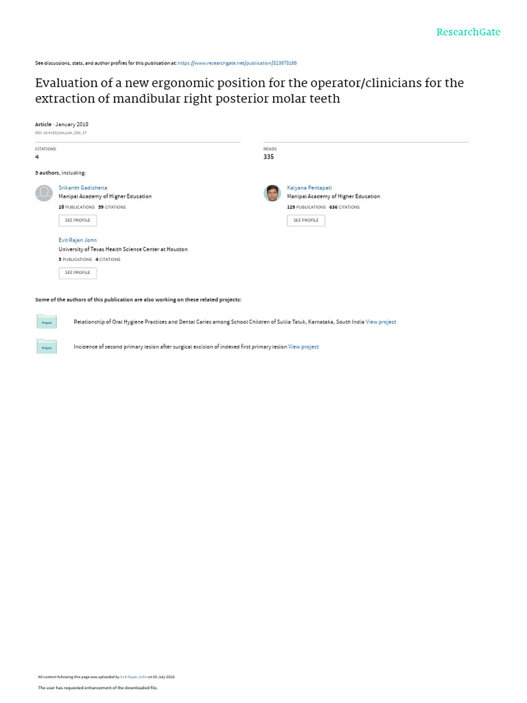 Evaluationofa New Ergonomic Positionforthe Operator Cliniciansforthe ...
