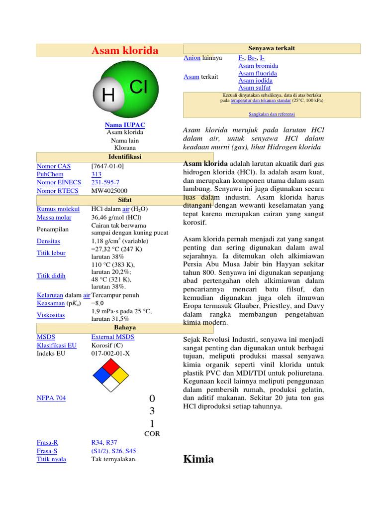Asam Klorida | PDF