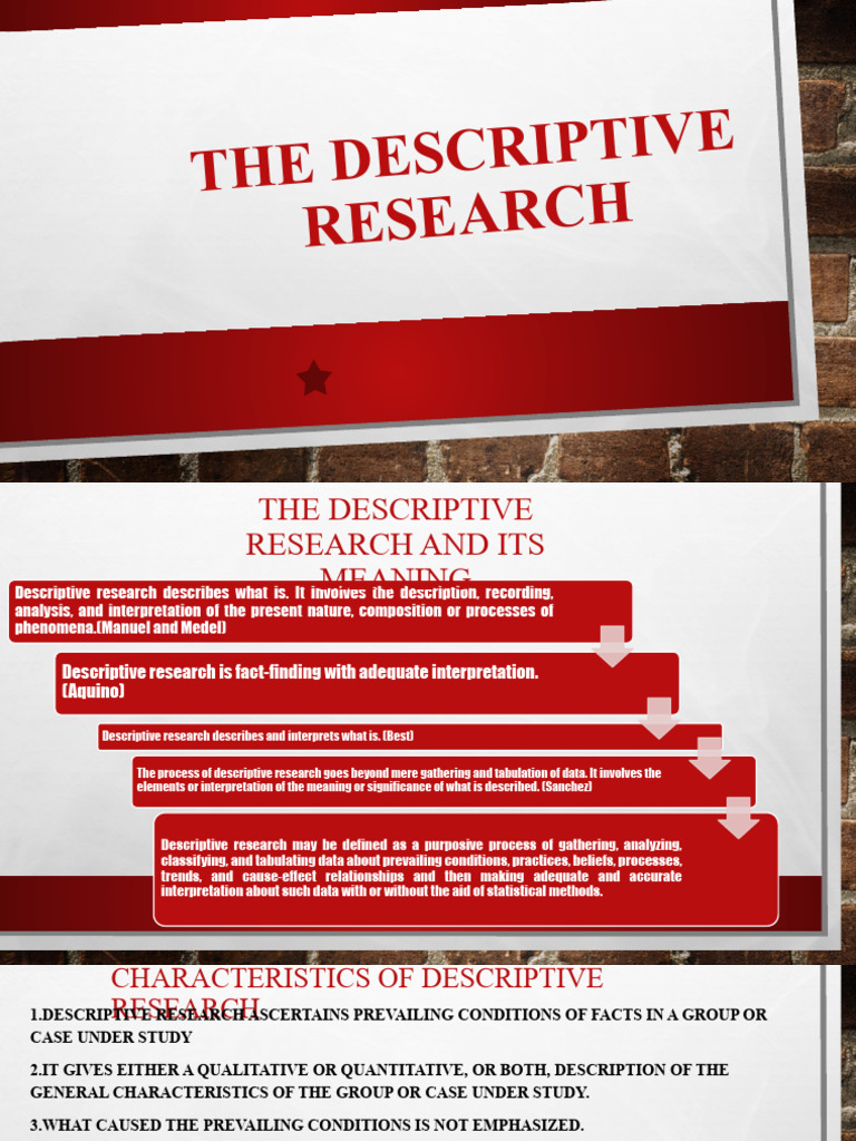 The Descriptive Research | PDF | Survey Methodology | Quantitative Research