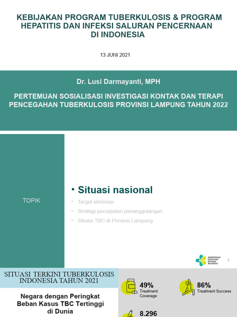 Kebijakan Program Tuberkulosis & Program Hepatitis Dan Infeksi | PDF | Kesehatan Holistik ...