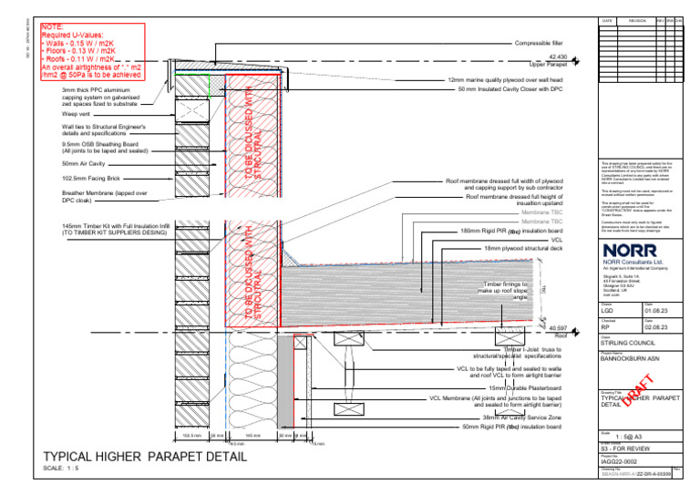 Bbasn NRR A1 ZZ DR A 00309 Typical Higher Parapet Detail | PDF ...