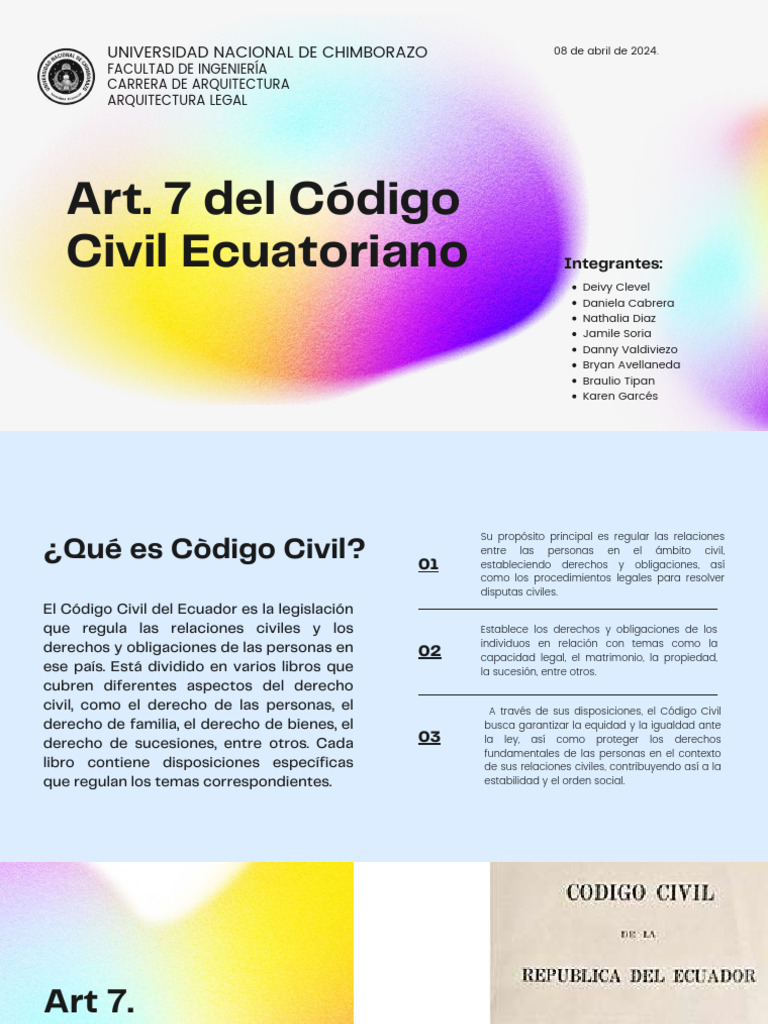 Art. 7 - Código Civil - Abril 2024 | Descargar gratis PDF | Estatuto de limitaciones | Derecho ...