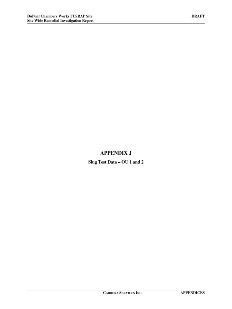 OU 1-2, Slug Test Records | PDF | Water And The Environment | Bodies Of ...