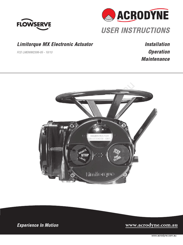 Limitorque MX IOM Manual ACRODYNE | PDF | Valve | Actuator