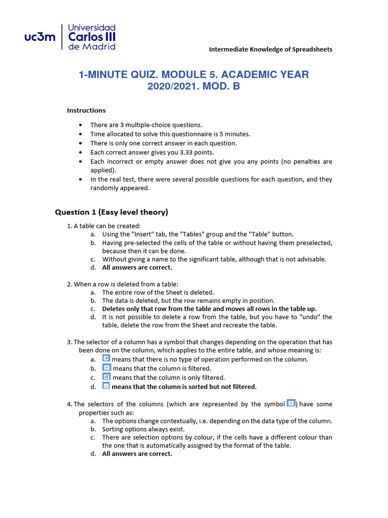 20-21 Quiz Module 5B_sol | PDF | Microsoft Excel | Computer Science