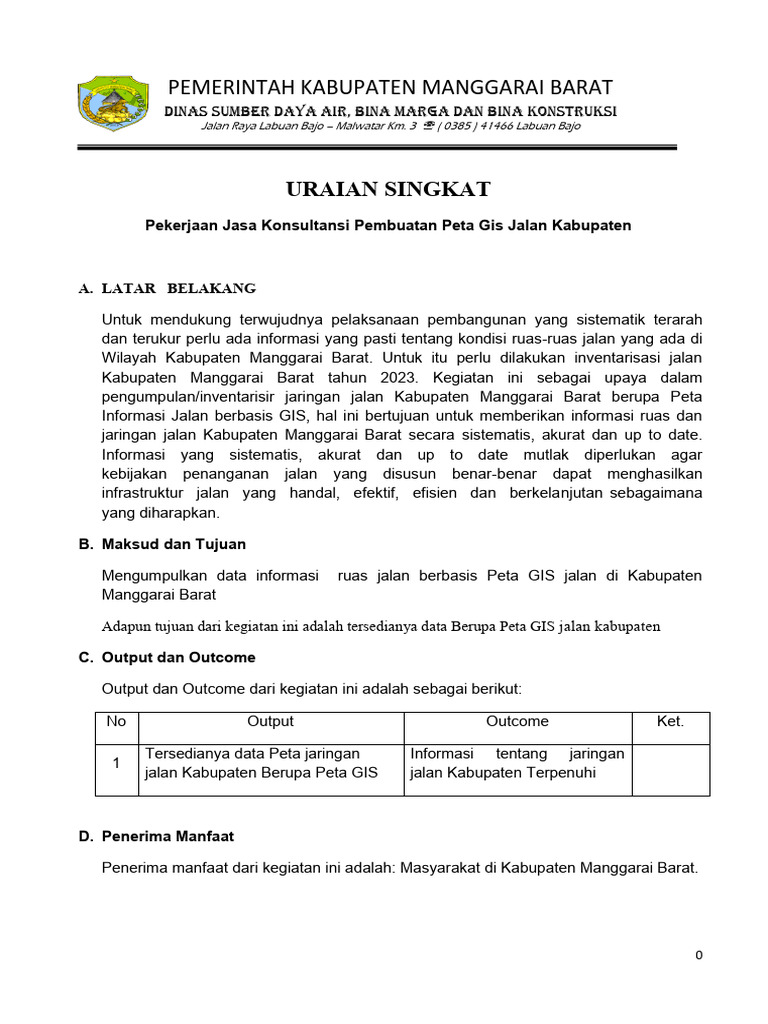 URAIAN SINGKAT PEMBUATAN PETA GIS 2024 | PDF