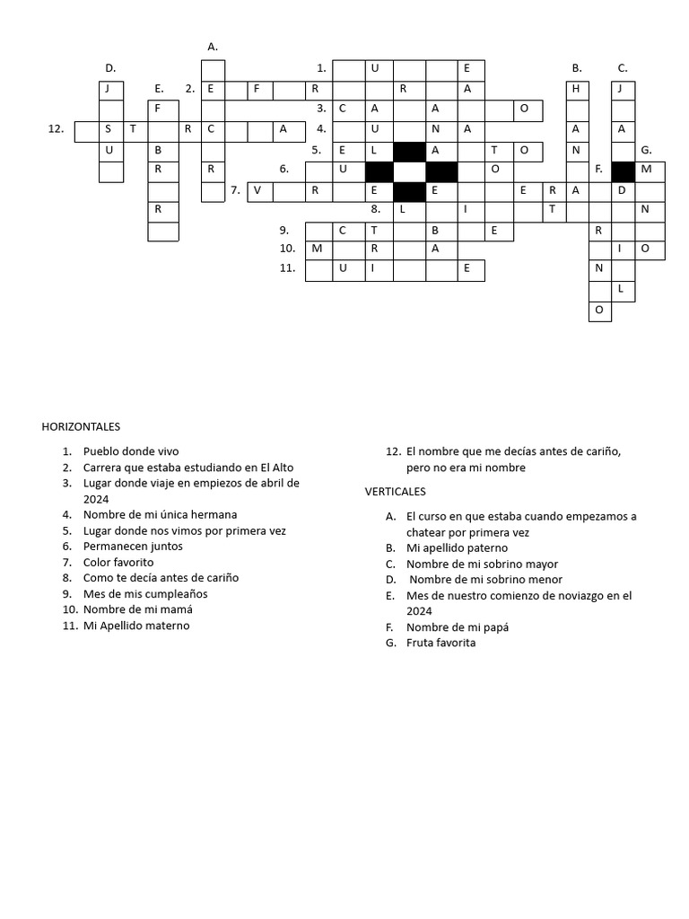 Idea de crucigrama | PDF