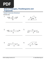 Grade 5 Area of Triangles A | PDF