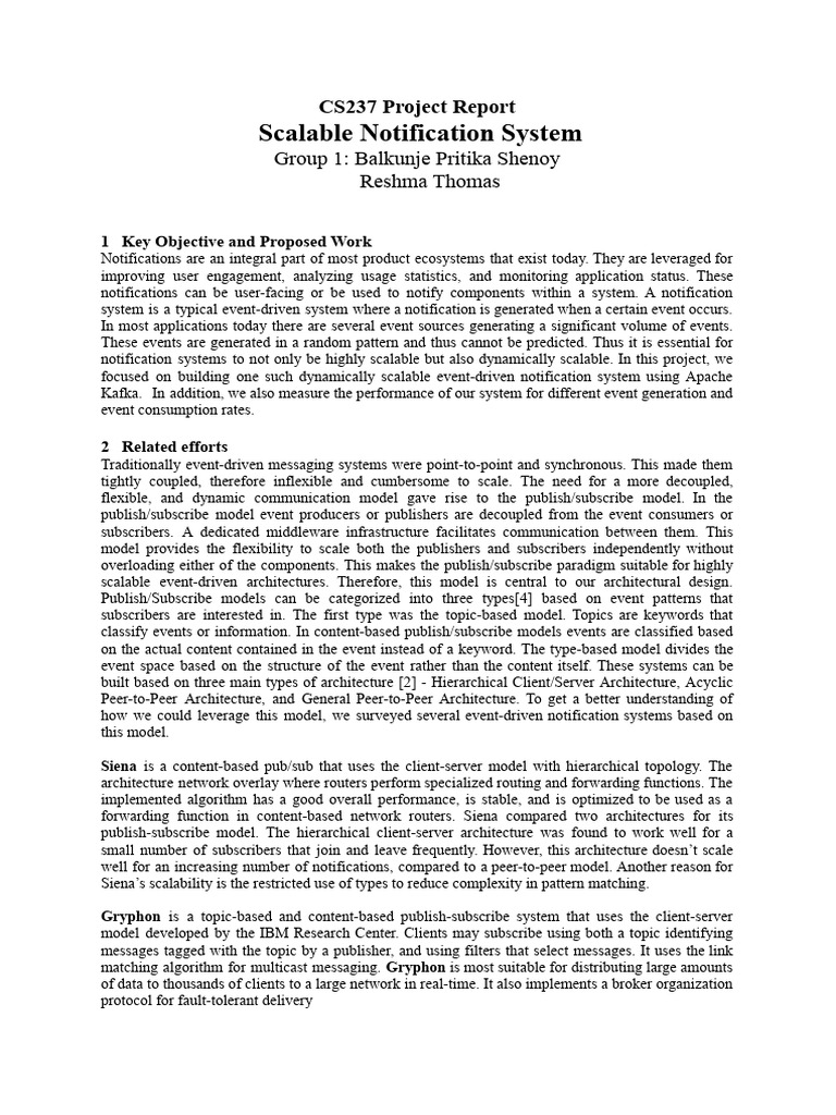 1 Report Design Notifications System | Download Free PDF | Distributed Computing | Software ...