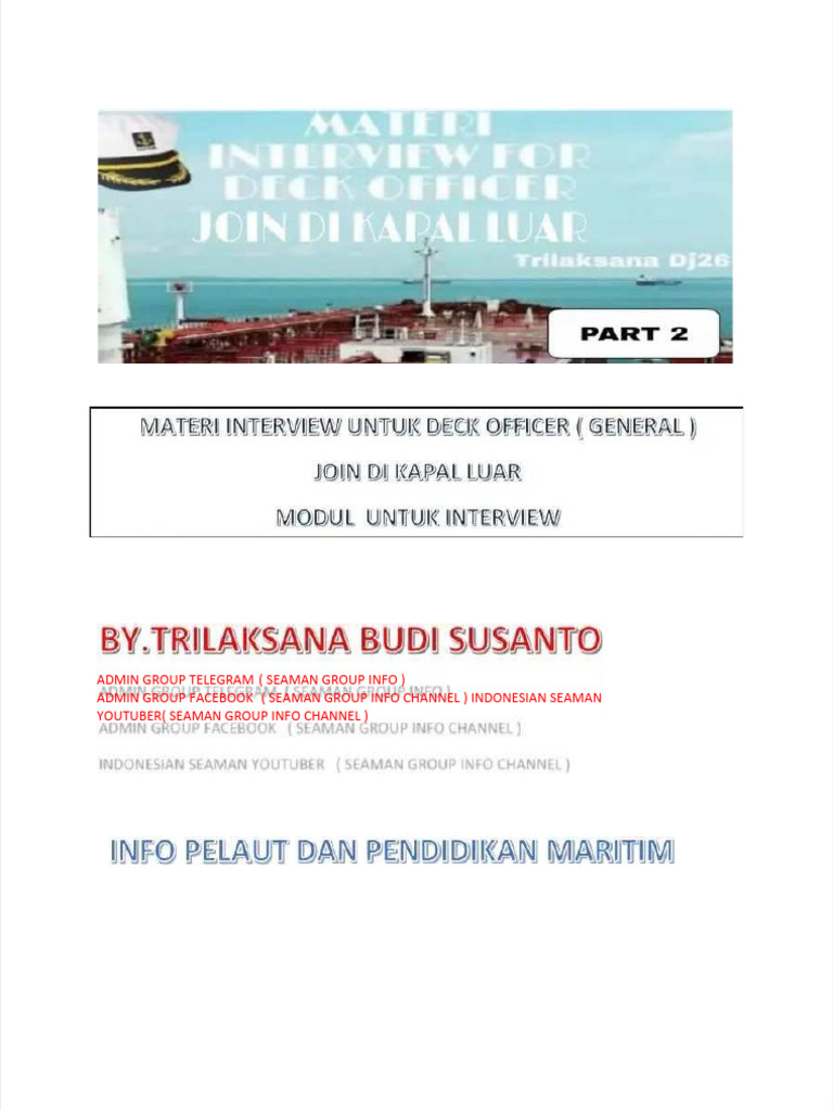 PDF Bahan Interview Deck Officer | PDF | Ships | Water Transport