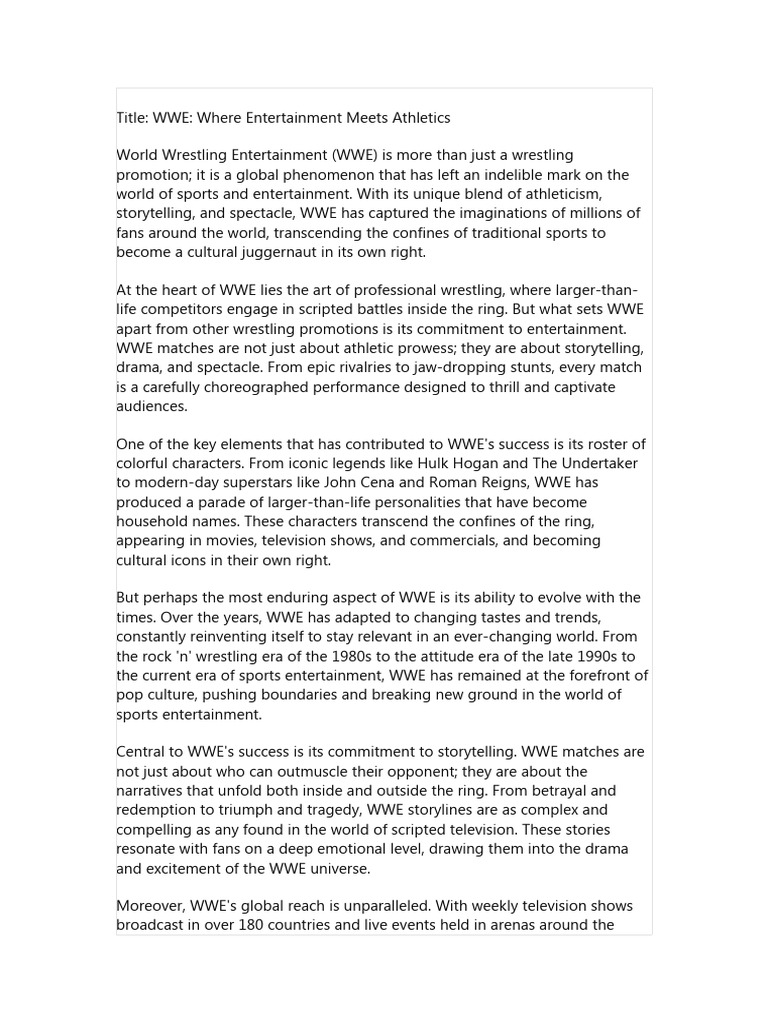 ث | PDF | Professional Wrestling | Wwe