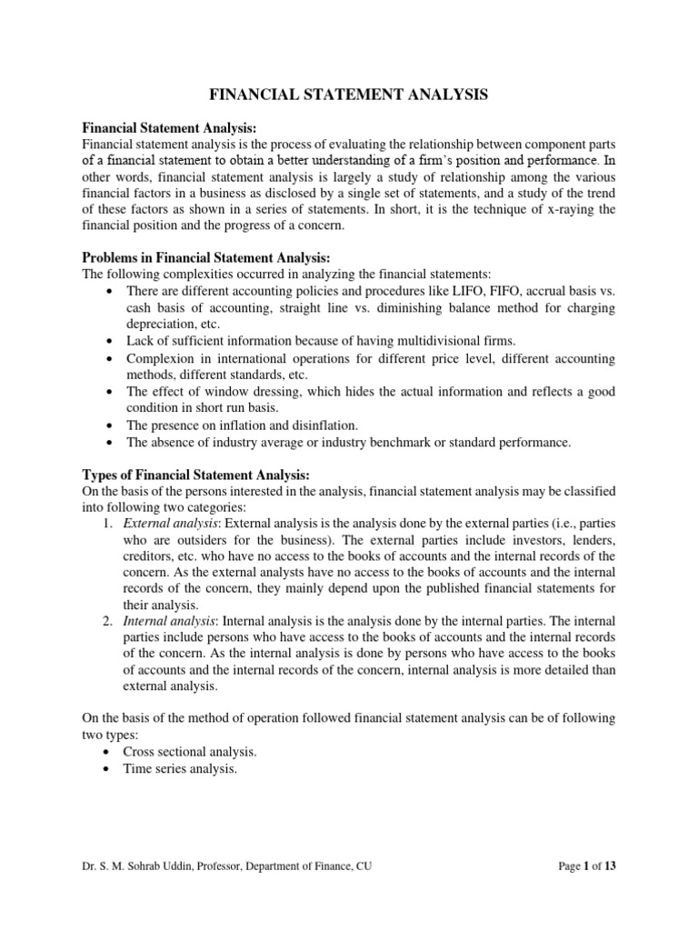 Financial Statement Analysis | PDF | Balance Sheet | Equity (Finance)