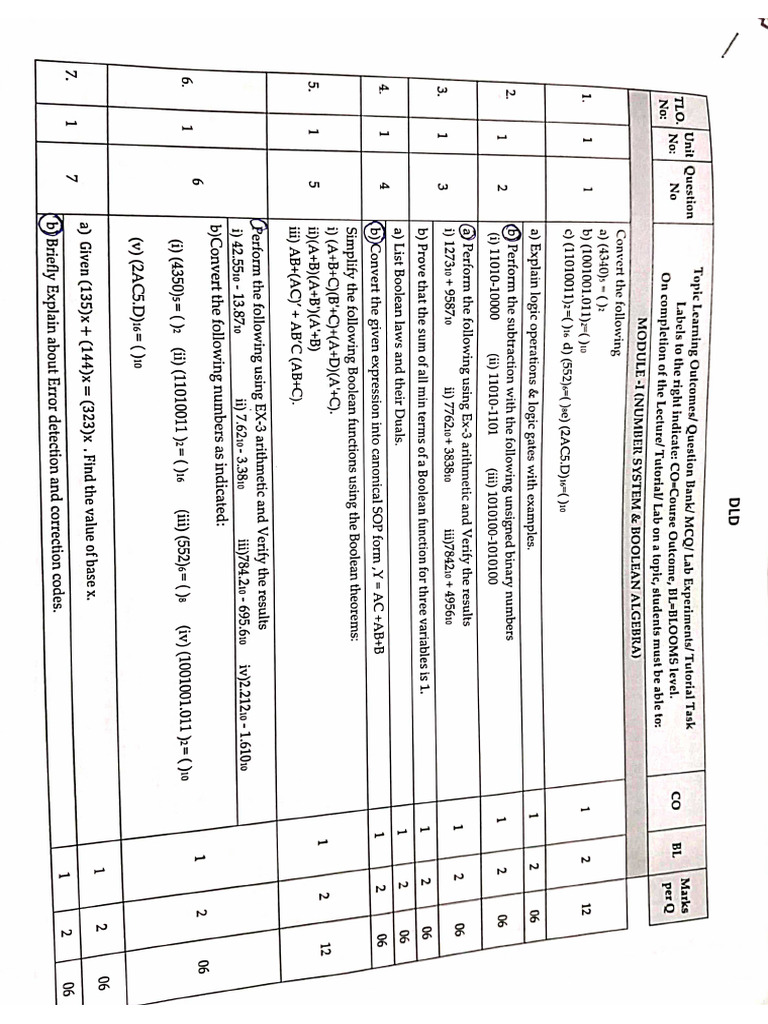DLD Question Bank | PDF