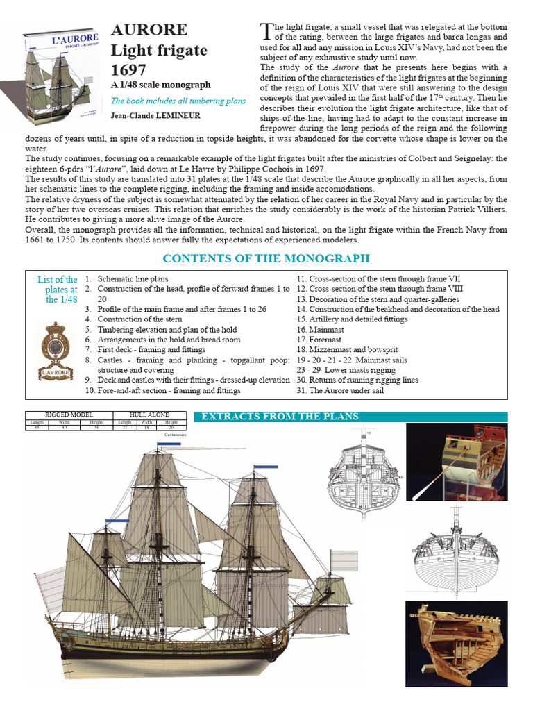 AURORE Anglais | PDF | Mast (Sailing) | Naval Warfare