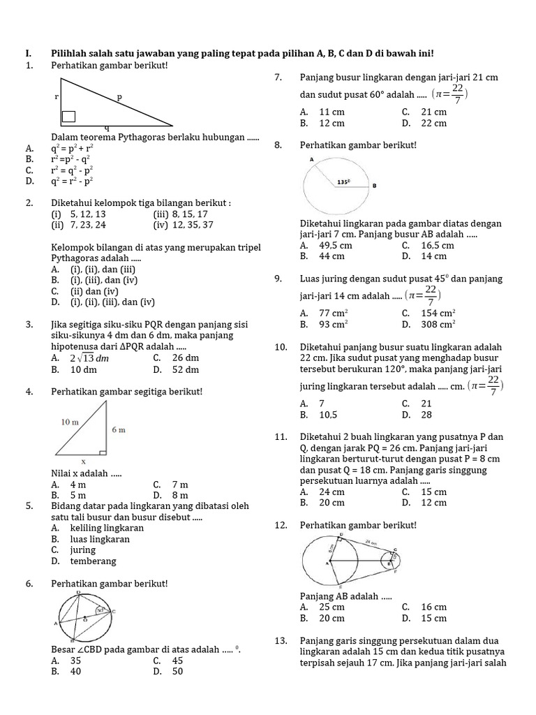 Soal UJIAN MTK Kelas VIII | PDF