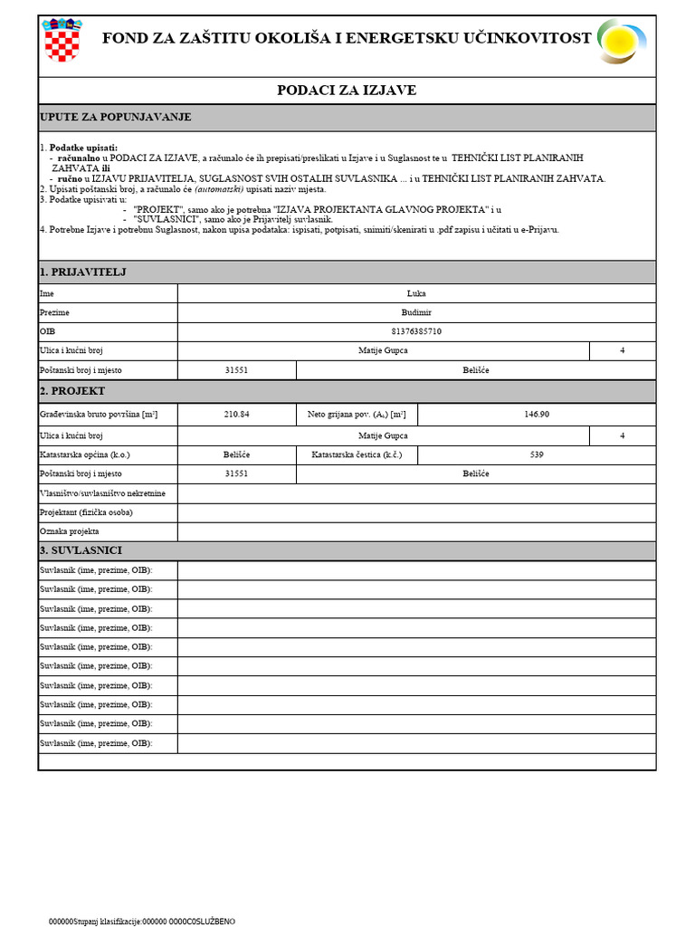 Izjave Koje Je Potrebno Priloziti Prilikom Prijave v2 | PDF