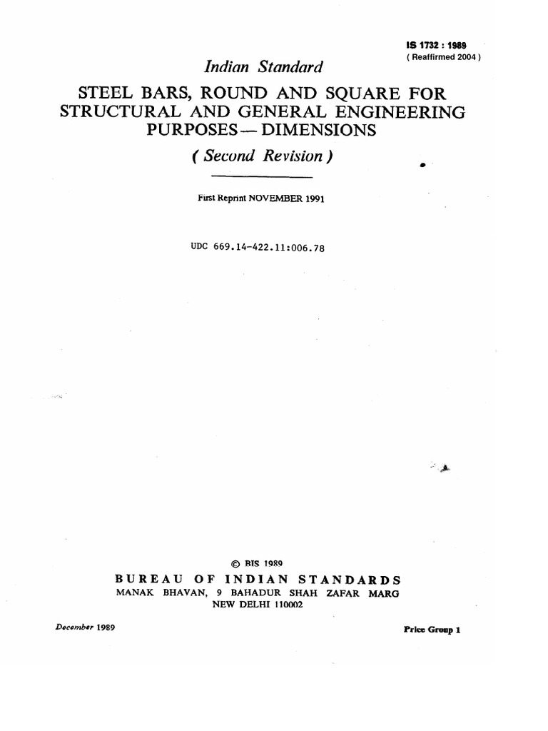 Steel Bars, Round and Square For Structural and General Engineering ...