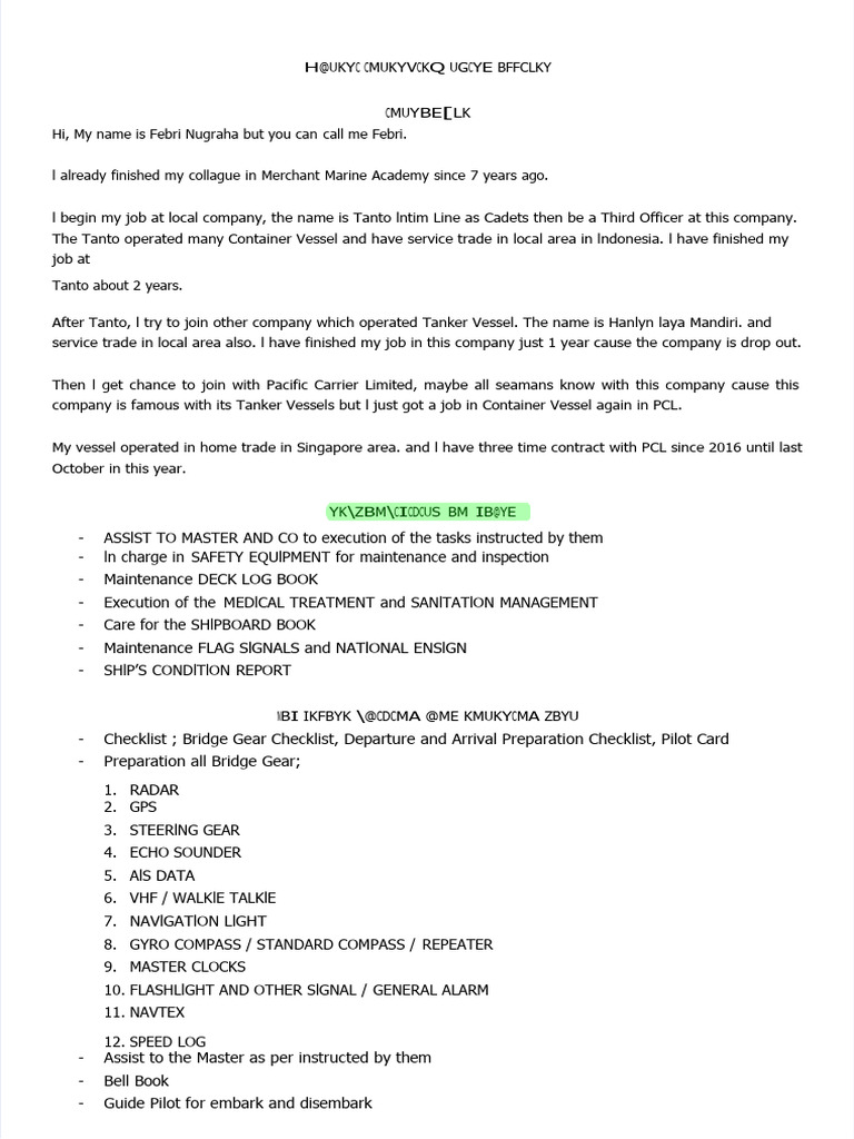 PDF Materi Interview Third Officer | PDF | Radar | Safety