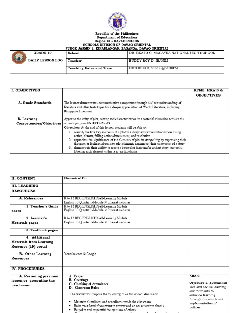 COT 1 Elements of Plot | Download Free PDF | Plot (Narrative) | Hades