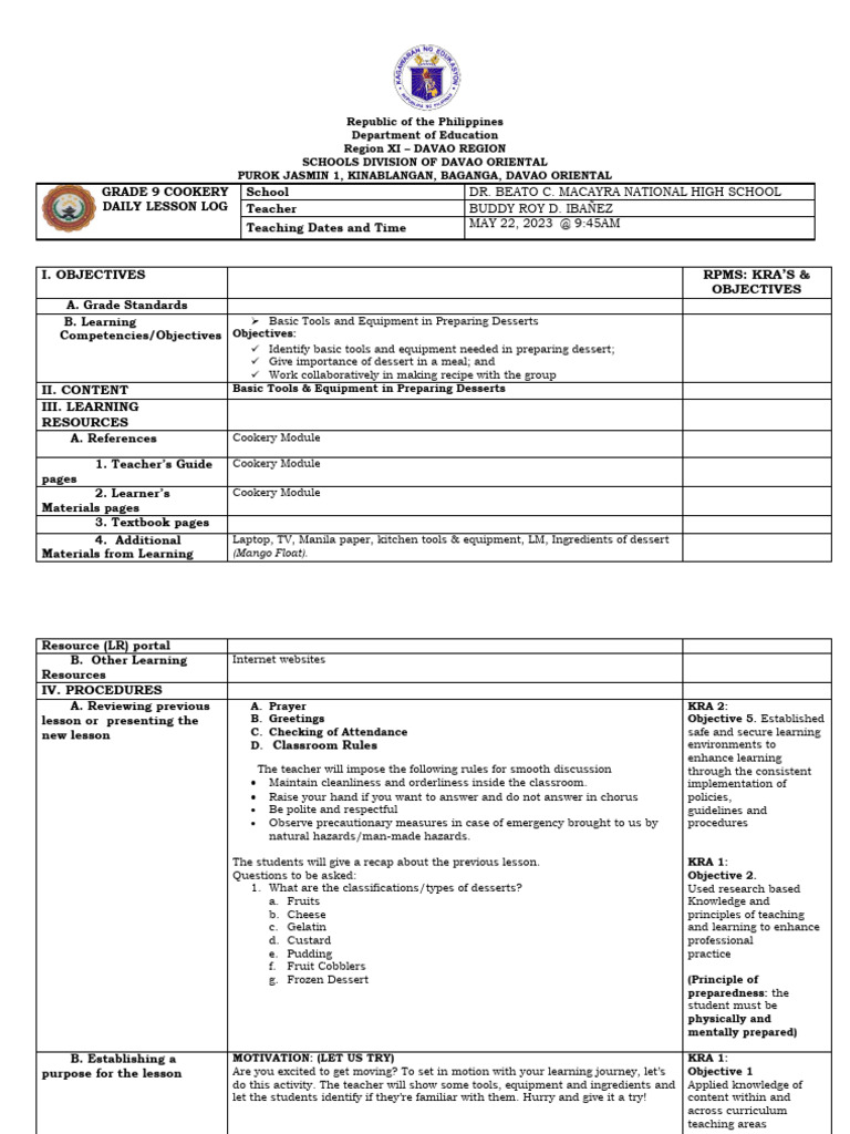 COT_DLL in TLE 9 | PDF | Baking | Learning