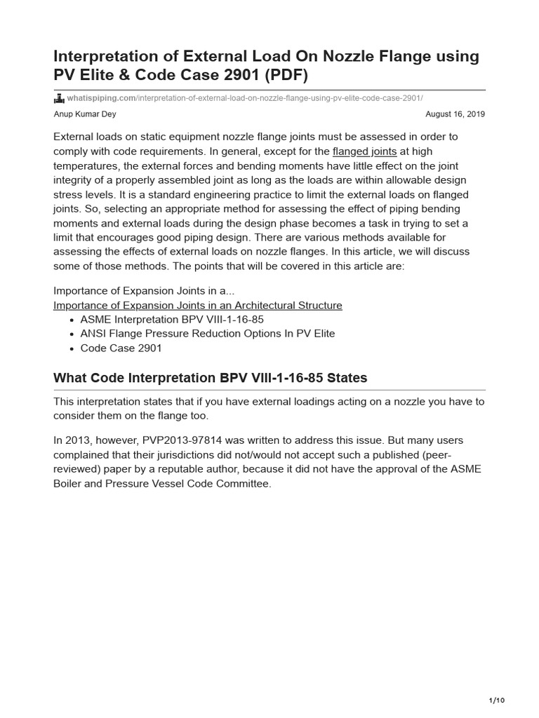 whatispiping.com-Interpretation of External Load On Nozzle Flange using PV Elite Code Case 2901 ...