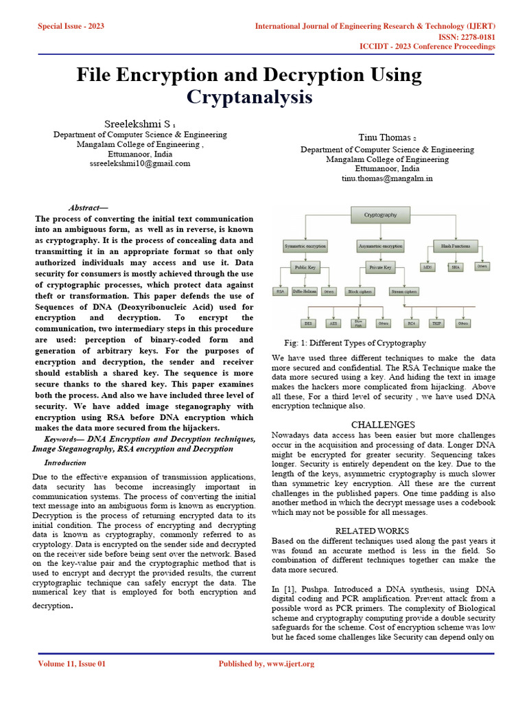 File Encryption and Decryption Using Cryptanalysis ICCIDT2K23 302 | PDF ... File Encryption and Decryption Using Cryptanalysis ICCIDT2K23 302 | PDF ...