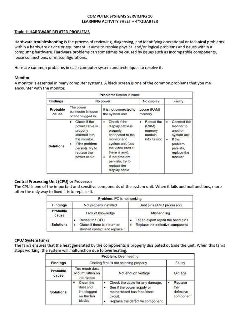 Tle CSS Topic 1 | Download Free PDF | Computer Hardware | Computer Data Storage