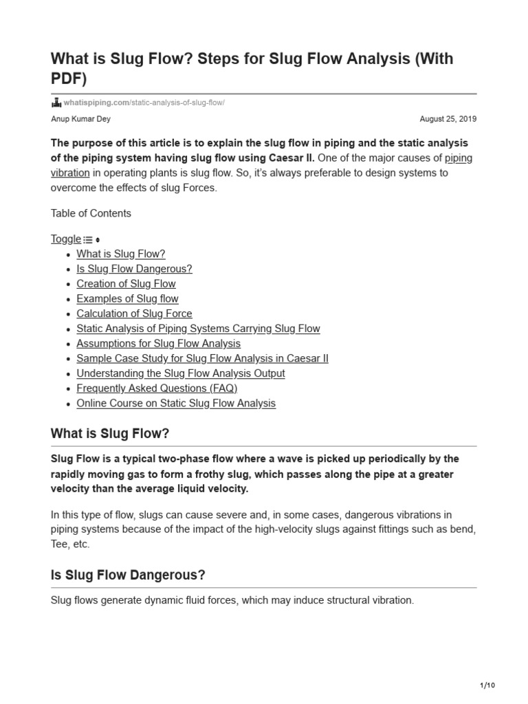 What Is Slug Flow Steps For Slug Flow Analysis With PDF | PDF | Fluid ...