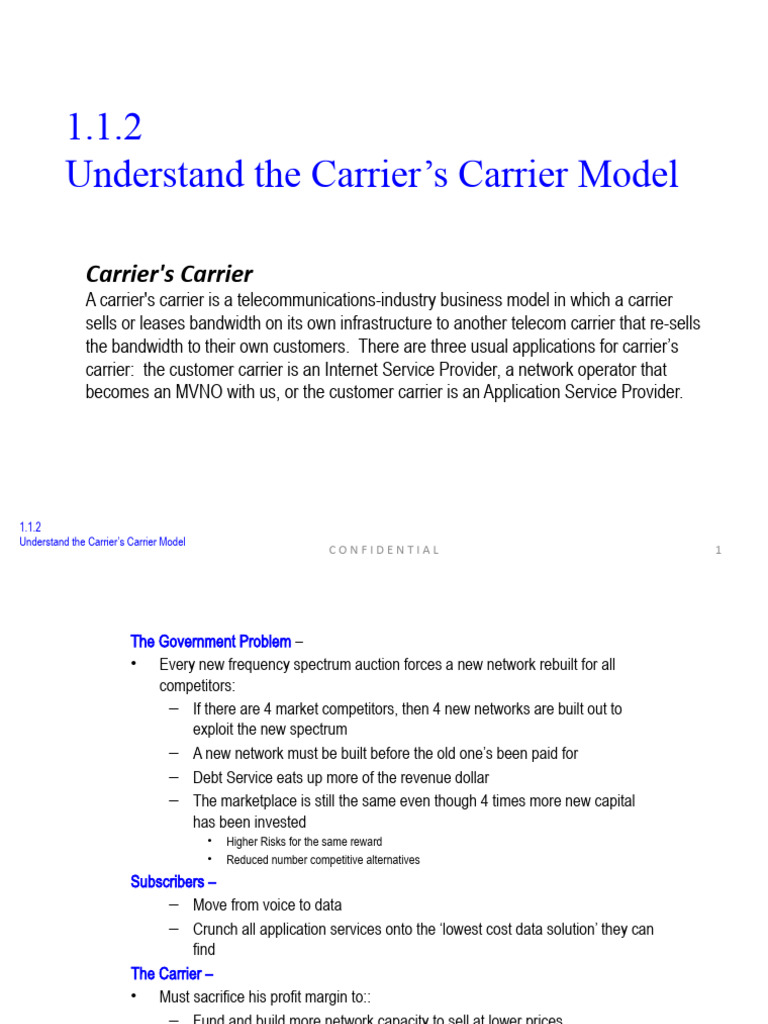 1.1.2 Understand The Carrier of Carriers Model | PDF | Subscription ...