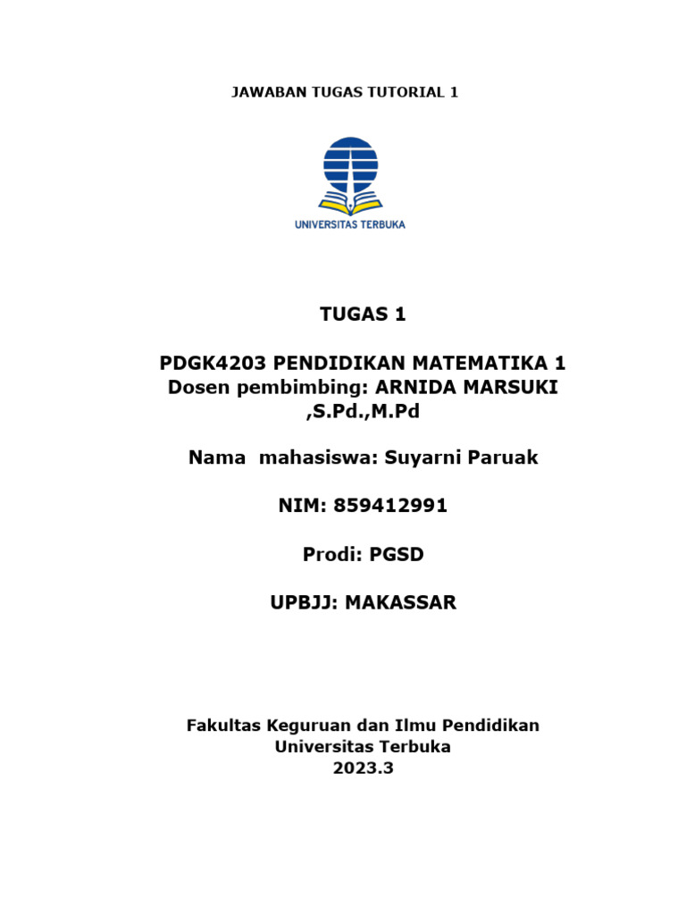 Tugas 1 Pendidikan Matematika 1 | PDF