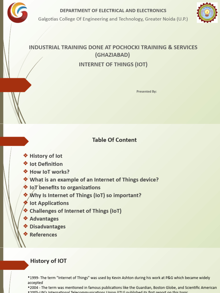 History and Overview of IoT | PDF | Internet Of Things | Information ...