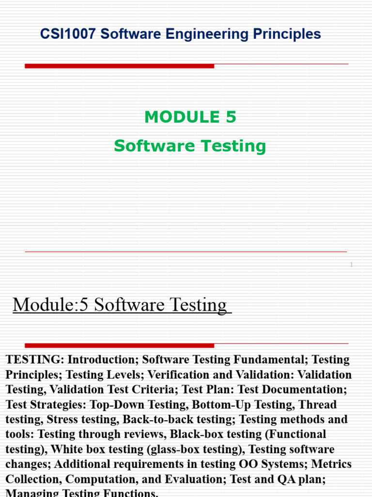 15 Module 5 - Software Testing Methodologies 26-03-2024 | PDF ... 15 Module 5 - Software Testing Methodologies 26-03-2024 | PDF ...