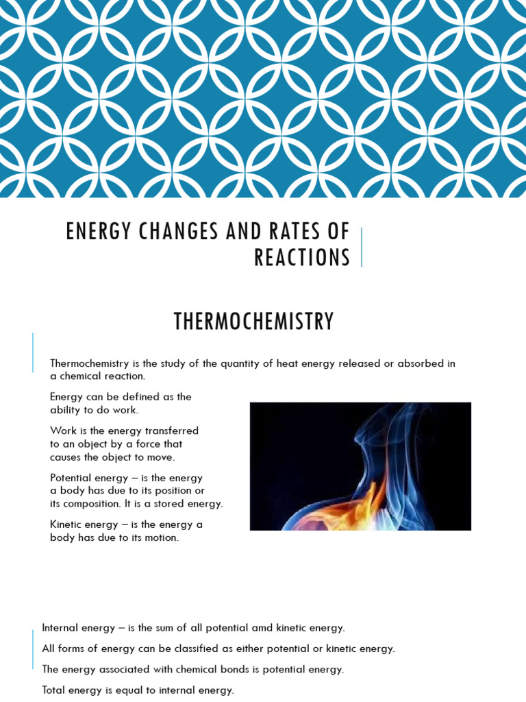 ENERGY CHANGES AND RATES OF REACTIONS Fimal | PDF | Chemistry ...