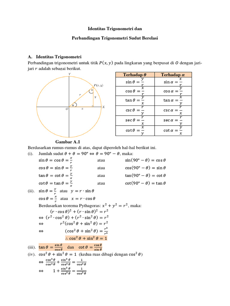 Identitas dan Perbandingan Trigonometri | PDF | Metode & Bahan Ajar