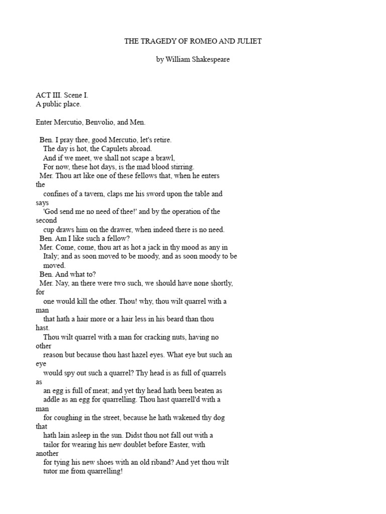 Romeo and Juliet Act 3 | PDF | Characters In Romeo And Juliet