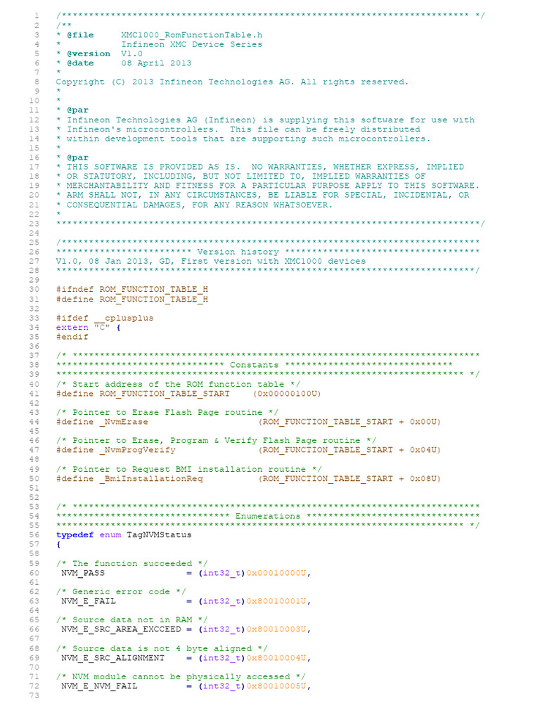 XMC1000 RomFunctionTable | PDF | Computing | Computer Data