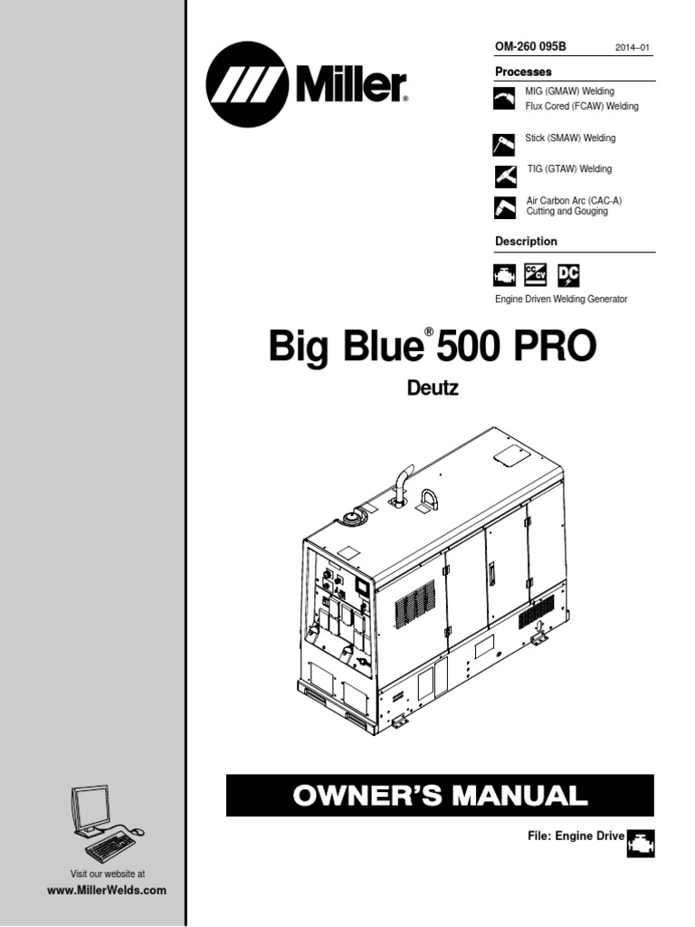 Miller Big Blue 500 Deutz | PDF | Welding | Construction